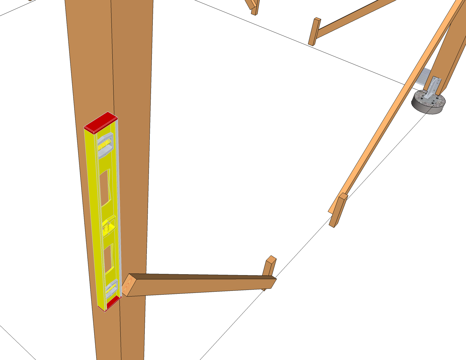 Verticalité du poteau